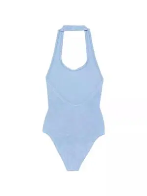Hunza G Crinkle-effect Halterneck Swimsuit