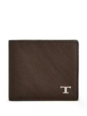TOD'S T Timeless Pebbled Wallet Brown