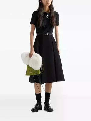 Prada Embroidered Natté-fabric Dress