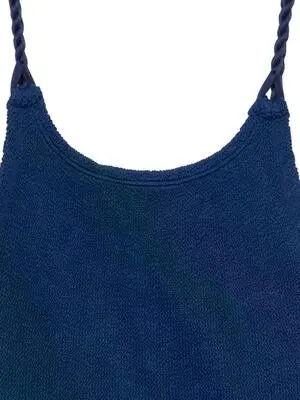 Hunza G Camille Crinkle-effect Swimsuit - Blue
