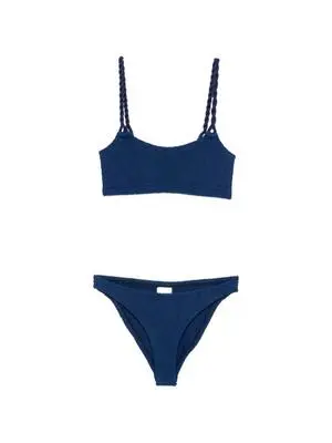 Hunza G Phoebe Crinkle-effect Bikini - Blue