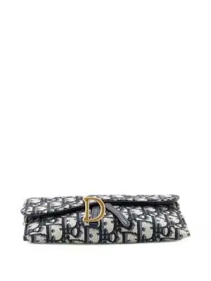 Dior Saddle Chain Wallet Oblique Canvas Crossbody Bag