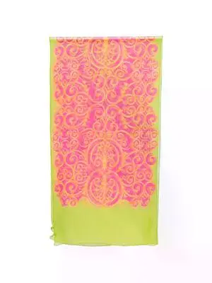 Versace 2000s Barocco Print Scarf - Green