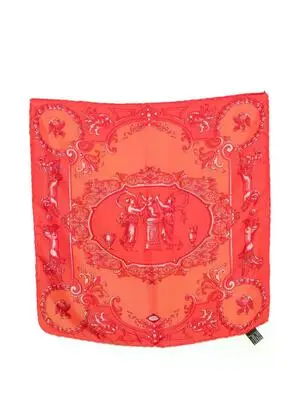 Versace 1990s Baroque-print Handkerchief - Red