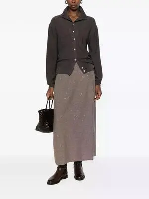 Antonelli Firenze Sequin-embellished Knitted Maxi Skirt