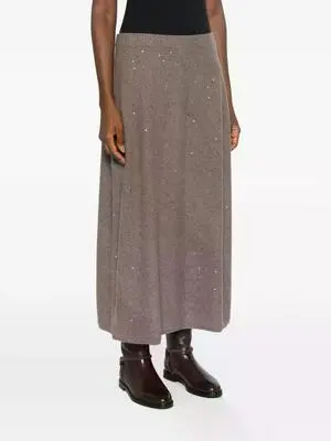 Antonelli Firenze Sequin-embellished Knitted Maxi Skirt
