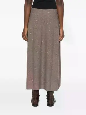 Antonelli Firenze Sequin-embellished Knitted Maxi Skirt