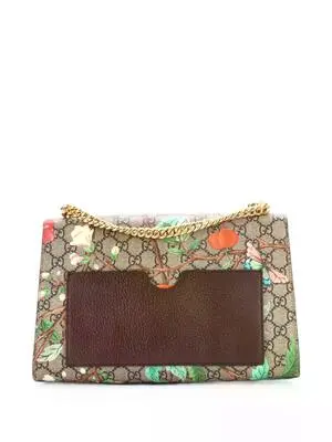 Gucci Padlock Tian Print Gg Coated Canvas Medium Shoulder Bag