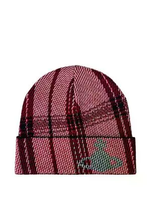 VIVIENNE WESTWOOD Tartan Beanie - Red