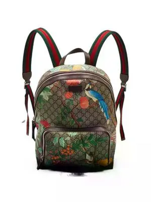 Gucci Gg Supreme Tian Print Backpack - Neutrals