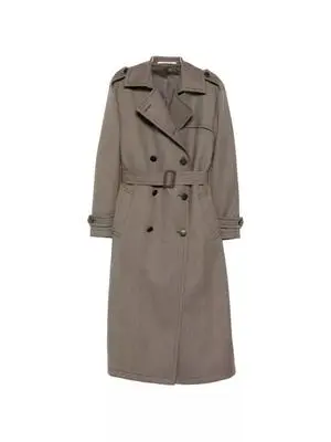 Tagliatore Double-breasted Belted Coat - Brown