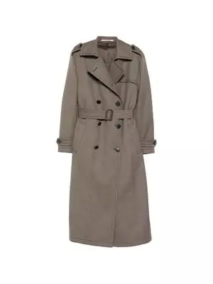 Tagliatore Double-breasted Belted Coat - Brown