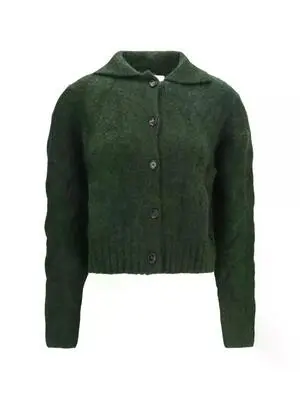 ALLUDE Cable-knit Button-up Cardigan - Green