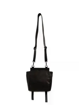 Yohji Yamamoto Buckle-detail Leather Shoulder Bag - Black