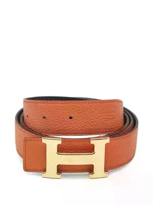 Hermès 2010 H Reversible Belt - Orange
