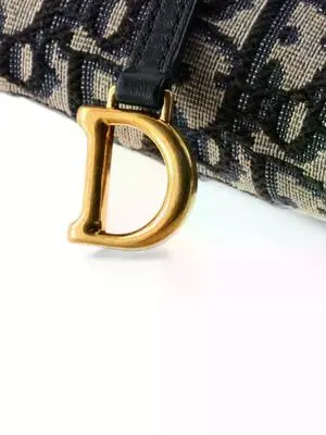 Dior Oblique Canvas Saddle Chain Wallet Crossbody Bag