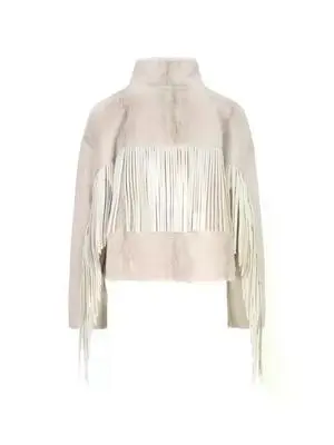 UNCOMMON Fringe-detail High-neck Jacket