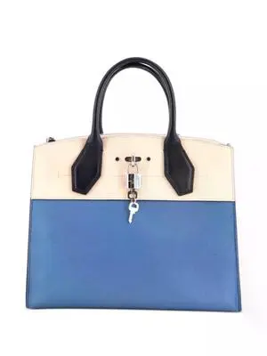 LOUIS VUITTON City Steamer Handbag Leather Tote Bag - Blue