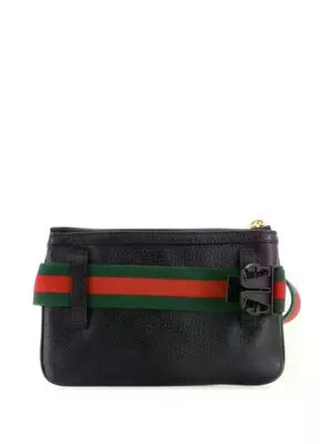 Gucci Ophidia Heart Utility Double Leather Belt Bag - Black