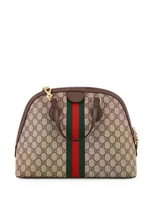 Gucci Ophidia Dome Top Handle Bag Gg Coated Canvas Medium Satchel