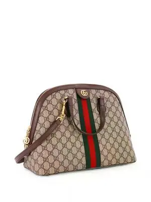Gucci Ophidia Dome Top Handle Bag Gg Coated Canvas Medium Satchel