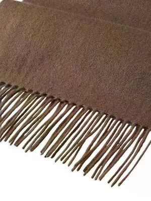 HACKETT LONDON Fringed Cashmere Scarf - Brown
