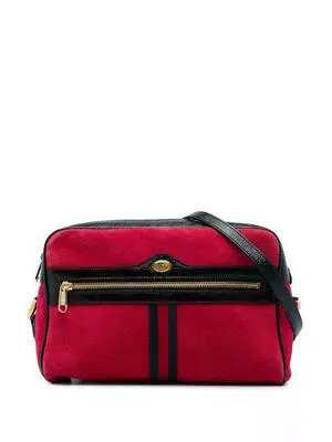 Gucci 2016-2026 Suede Web Ophidia Crossbody Bag - Red