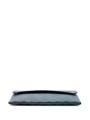 LOUIS VUITTON 2019 Damier Graphite Alpha Pochette Gm Clutch Bag