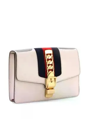 Gucci Sylvie Belt Bag Leather Shoulder Bag - White