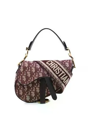 Dior 2019 Mini Oblique Canvas Saddle Bag Satchel - Red