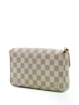 LOUIS VUITTON Damier Azur Pochette Felicie Crossbody Bag - White