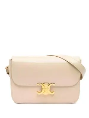 Celine Classique Shiny Calfskin Triomphe Crossbody Bag - Neutrals
