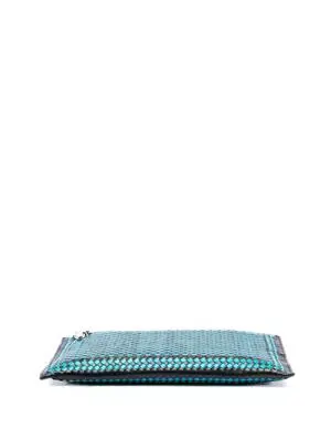 Prada Woven Goatskin Madras Zip Clutch Bag