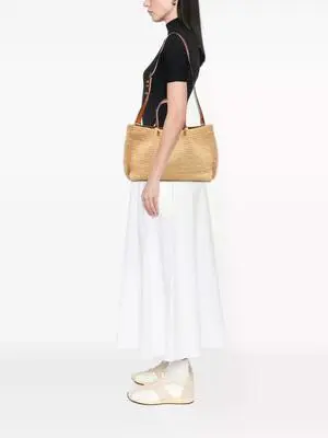 Valentino Garavani 2018-2026 Medium Raffia Vlogo Tote Satchel