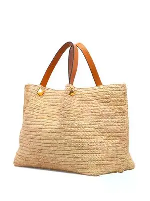 Valentino Garavani 2018-2026 Medium Raffia Vlogo Tote Satchel