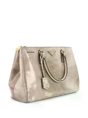 Prada Double Zip Lux Spazzolato Leather Medium Tote Bag