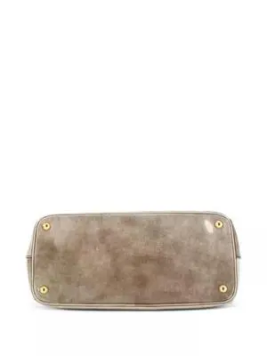 Prada Double Zip Lux Spazzolato Leather Medium Tote Bag