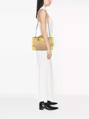 Gucci 2016-2026 Medium Raffia Bamboo Shopper Satchel