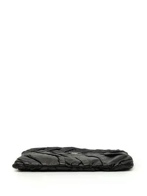 Prada Calfskin Diamond Pleated Clutch Bag