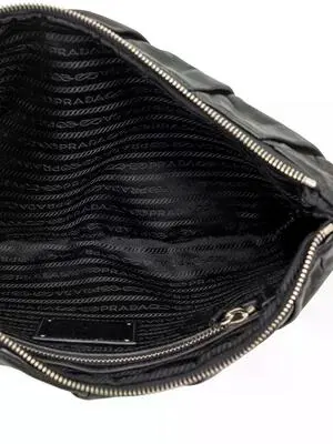 Prada Calfskin Diamond Pleated Clutch Bag