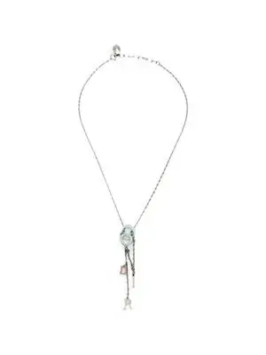 Dior Enamel Logo Tassel Necklace