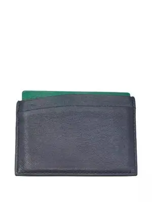 Carolina Herrera Logo-debossed Leather Card Holder - Blue