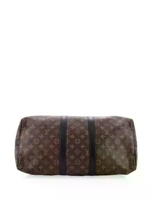 LOUIS VUITTON Keepall Bandoulière Macassar Monogram Canvas 45 Travel Bag - Black