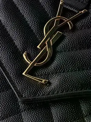 Saint Laurent Classic Monogram Envelope Wristlet Mixed Matelasse Leather Clutch Bag