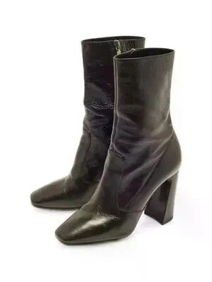 SAINT LAURENT Maddie Mid-calf Block-heel Boots