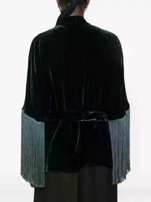 Antonelli Firenze Papavero Fringe-trim Belted Poncho