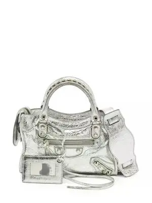 Balenciaga Mini Metallic Edge City Tote Bag - Silver