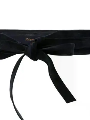 FERRAGAMO 1970s Bow-detail Suede Belt