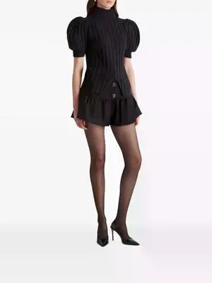VIOLANTE NESSI Ribbed-knit Puff-sleeve Sweater