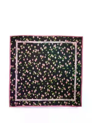Marc Jacobs Floral Silk Scarf - Black